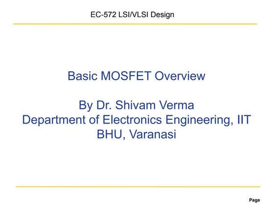 Basics of MOSFET | PPTX | Physics | Science