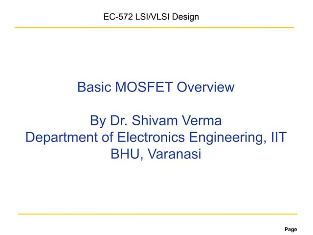 Basics of MOSFET | PPTX