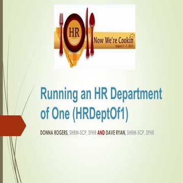 Running an HR Department of One | PPT