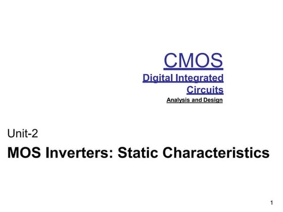 DC transfer characteristics of a CMOS inverter | PPT