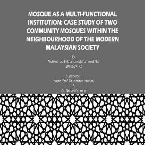 Mosque As a Multi-Functional Institution | PPTX