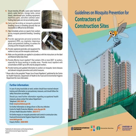 Mosquito Preventive Measures at Construction Site | PDF