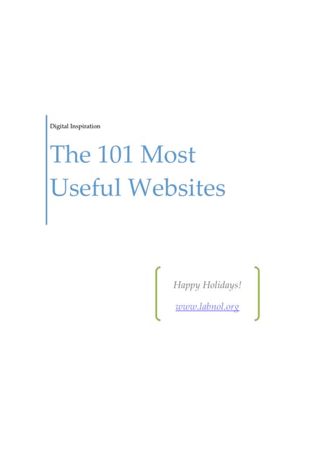 List of 100 very useful websites | PDF | Internet for Beginners | Internet