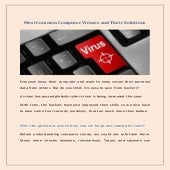 Most common computer viruses and their solutions
