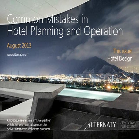 Alternaty - Common mistakes in hotel design | PDF