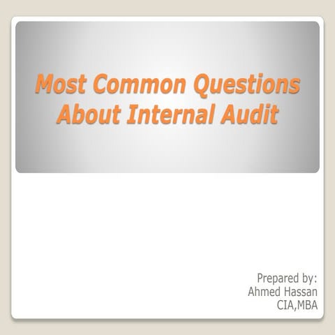 Most common questions about internal audit | PPSX