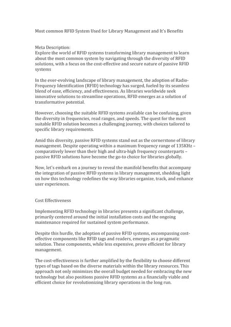 RFID LIBRARY SERVICES - SMART CARDS FOR BETTER ORGANISATION.pdf