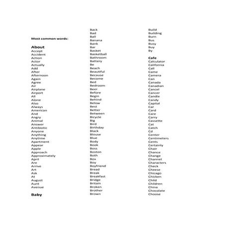Most common words in english | PDF