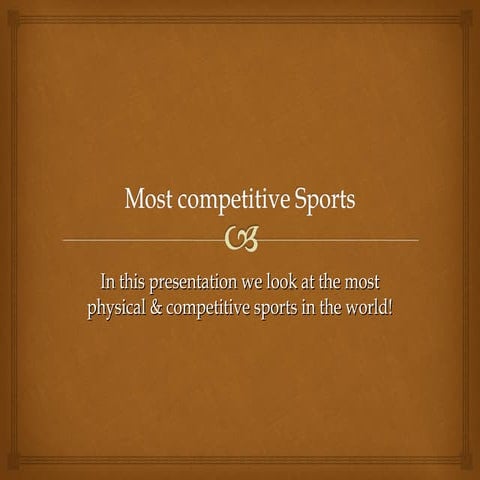 Most competitive sports | PPT