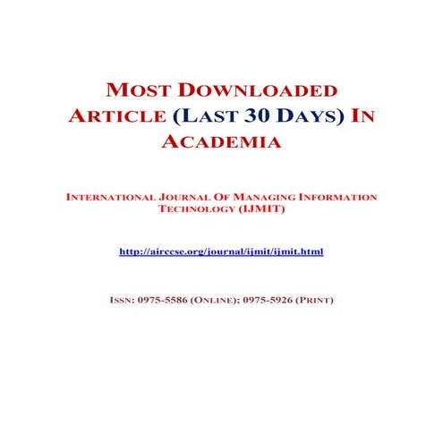 Most downloaded article (last 30 days) in academia - INTERNATIONAL ...