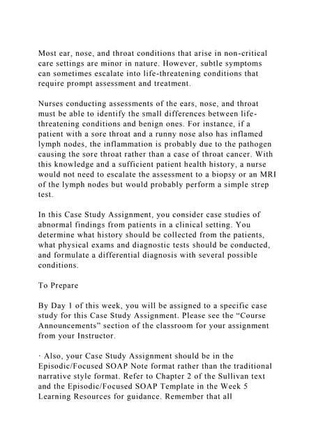 Assessing The And Throat.docx | Ear, Nose and Throat Conditions ...