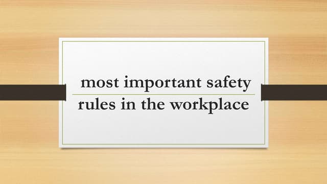 Shop floor safety | PDF