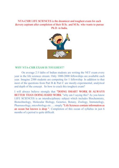 CSIR NET Life Science Important Topics | PPTX | Biological Sciences ...