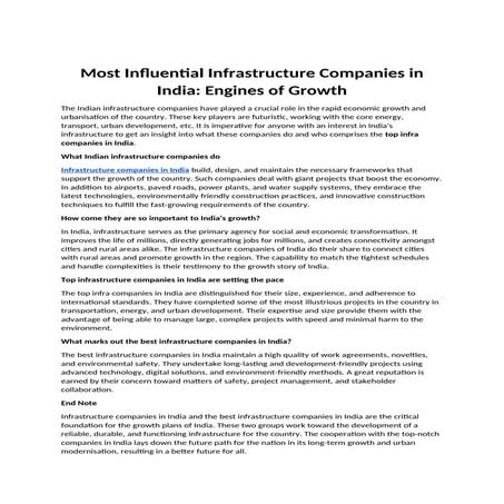 Most Influential Infrastructure Companies in India Engines of Growth.docx