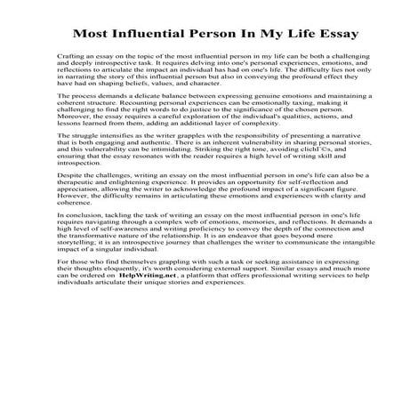 Most Influential Person In My Life Essay.pdf