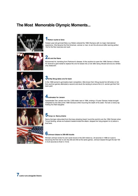 Top 10 Moments of Olympic Sportsmanship | PDF