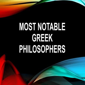 Most notable Greek philosophers.pptx.... | PPTX