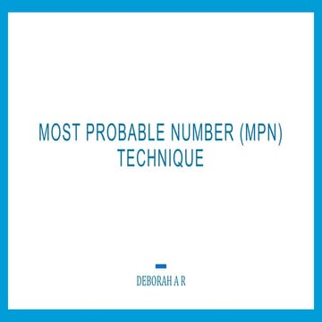 Most Probable Number Mpn Pptx Chemistry Science