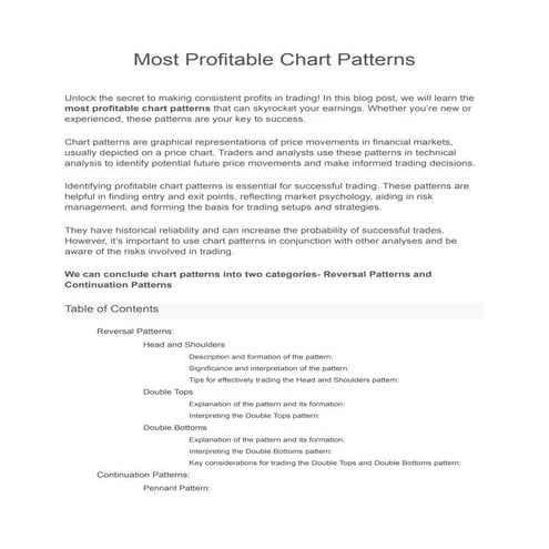 Most Profitable Chart Patterns Pdf