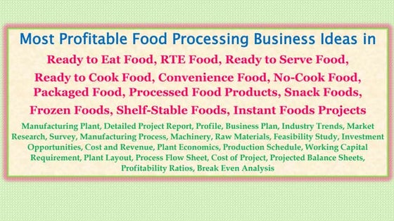 Production of Ready to Eat and Ready to Cook products.pptx | Food ...