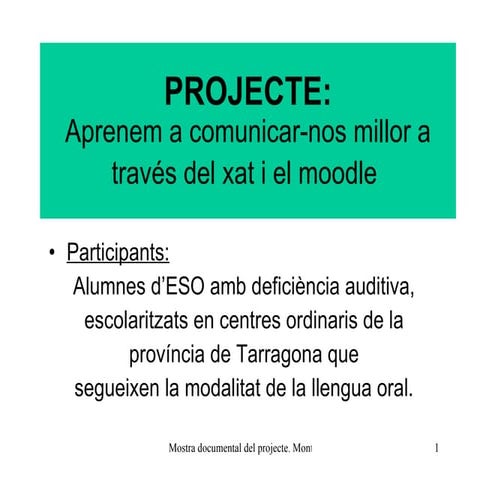 Mostra documental del_projecte | PPT