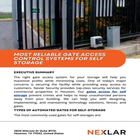 Most Reliable Gate Access Control Systems for Self Storage.pdf ...
