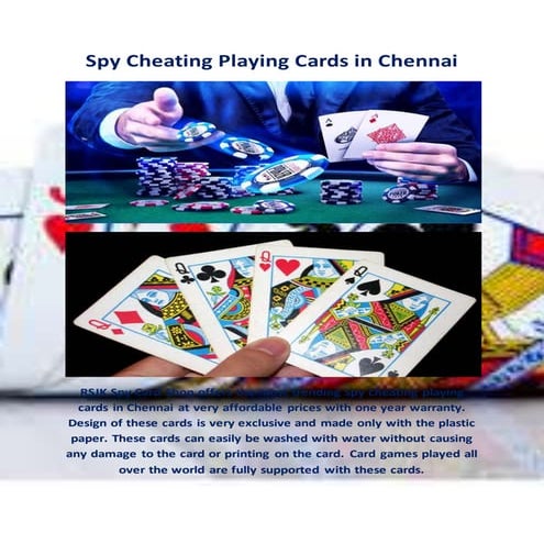 Most Trending Spy Cheating Playing Cards in Chennai | DOCX
