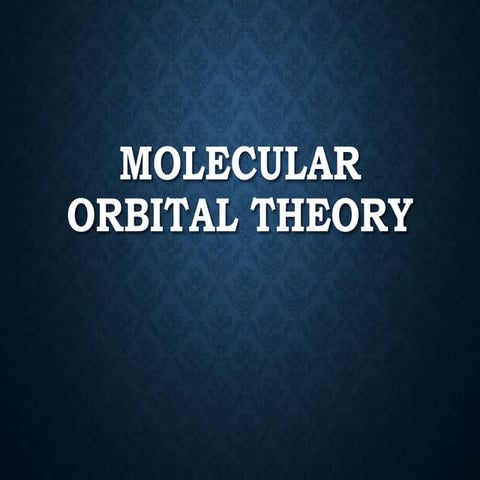 Molecular orbital theory(mot) of SF6/CO2/I3-/B2H6 | PPTX