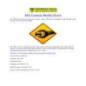 Mot General Health Check