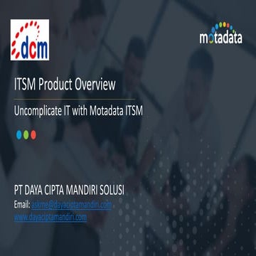 MOTADATA ITSM VERSI BAHASA INDONESIA | PPT