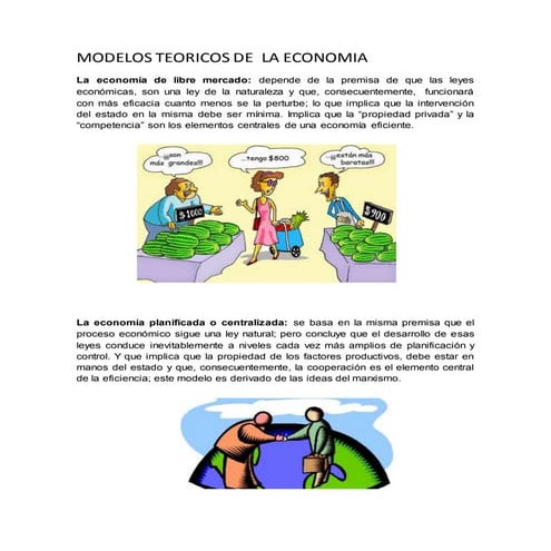 Tipos de modelos económicos y sus características | DOCX