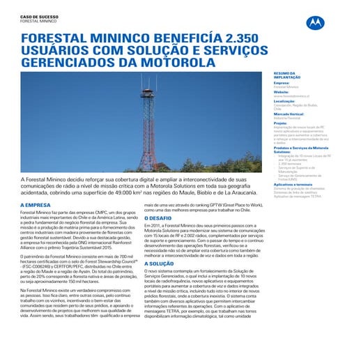 Motorola Solutions y Forestal Mininco | PDF