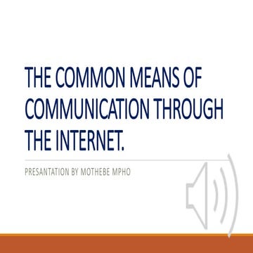 The common means of communication through the internet | PPT