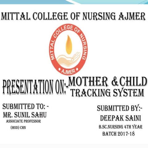 Maternal and Child Tracking system & RCH portal | PPTX