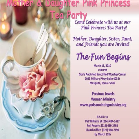 Mother & Daughter Pink Princess Tea Party | PPTX