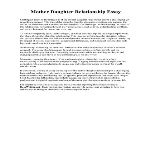 Mother Daughter Relationship Essay.pdfMother Daughter Relationship ...