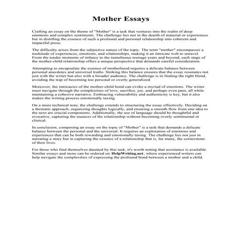 Mother Daughter Relationship Essay.pdfMother Daughter Relationship ...