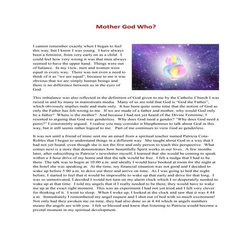 Mother God Who? | PDF