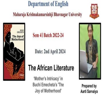 The Joy's of Motherhood | African Literature | PPTX