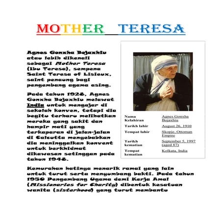Mother teresa | DOCX