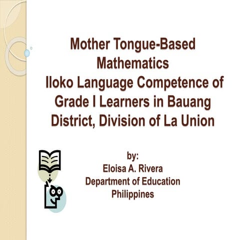 Mother Tongue Based Mathematics Iloko Langauage Competence | PPTX