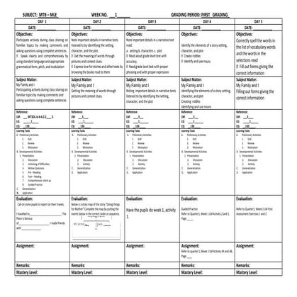 K to 12 Grade 3 DLL MOTHER TONGUE BASED (Q1 – Q4) | PDF