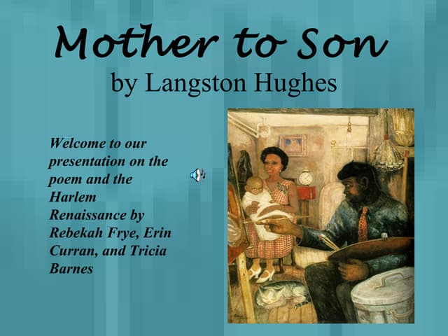 Mother To Son Literary Devices | PDF
