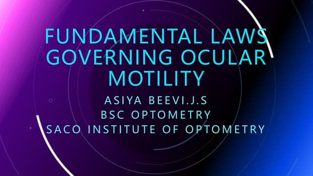 Ocular motility test | PPTX