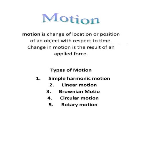 Motion | PDF