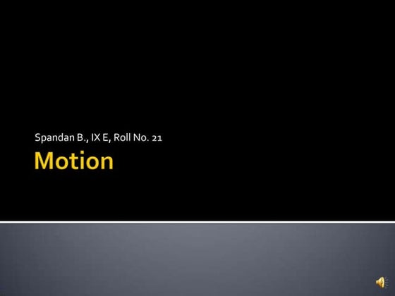 Motion for class 9th | PPTX