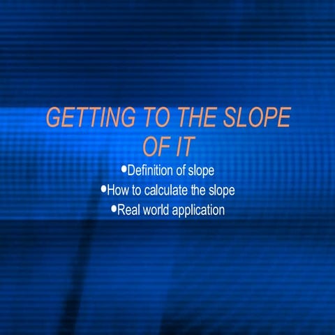 Motion And Slope Presentation | PPT