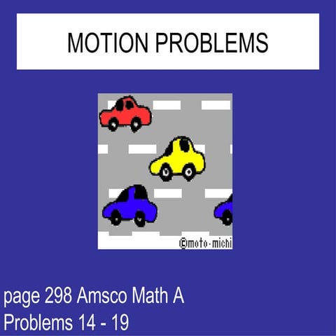 Motion Problems | PPT