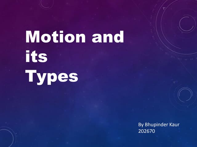 Types of motion | PPTX