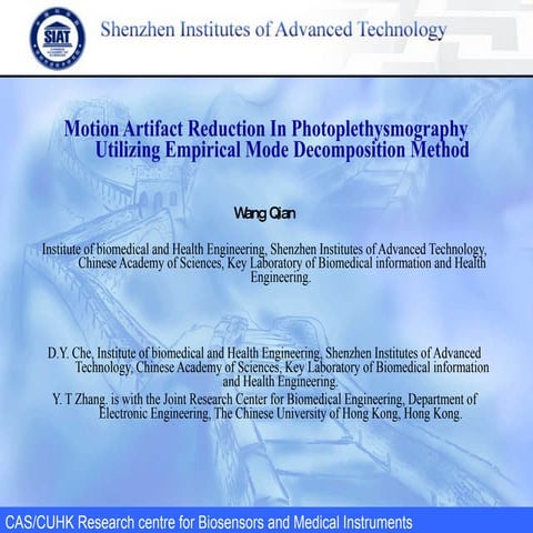Motion Artifact Reduction In Photoplethysmography Utilizing Empirical Mode Decomposition Method